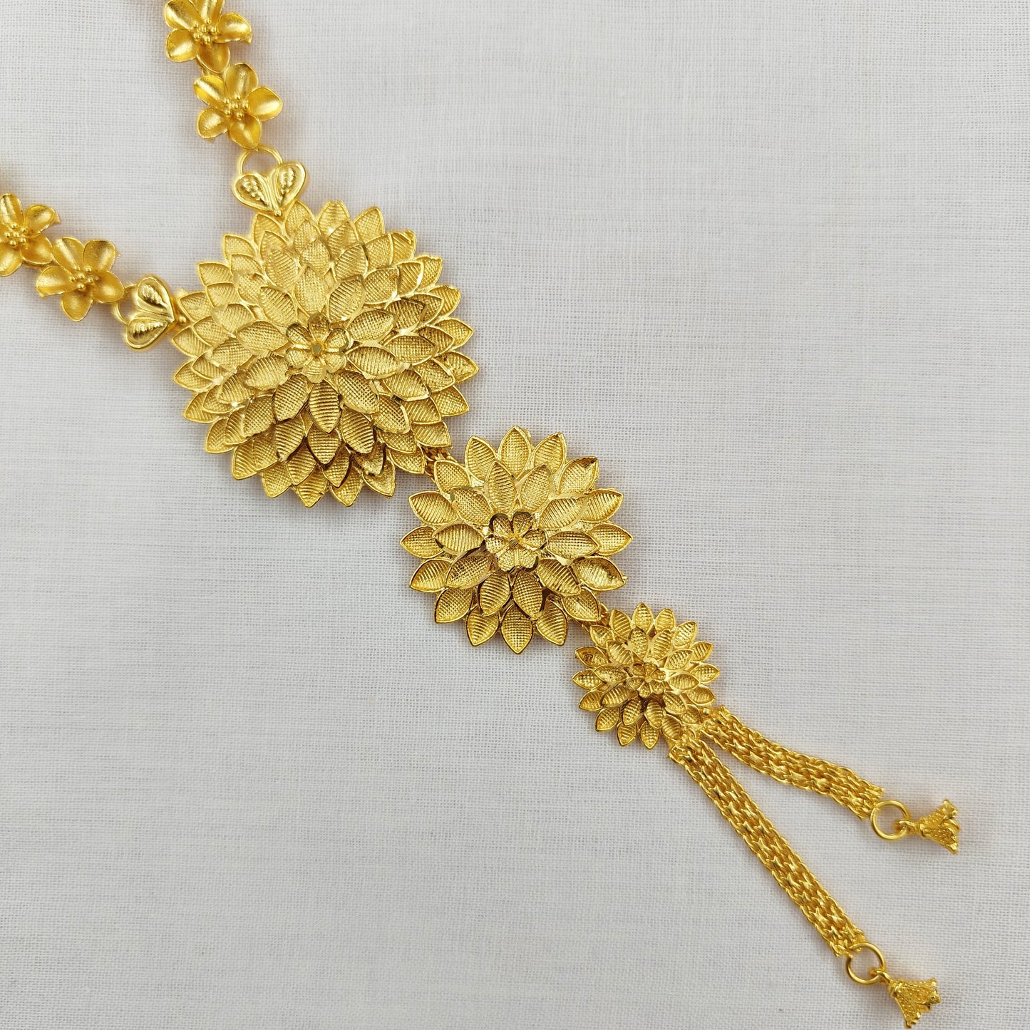 Gold Plated Triple Pendent Design Long Sitahar Necklace – THE ALANKARA