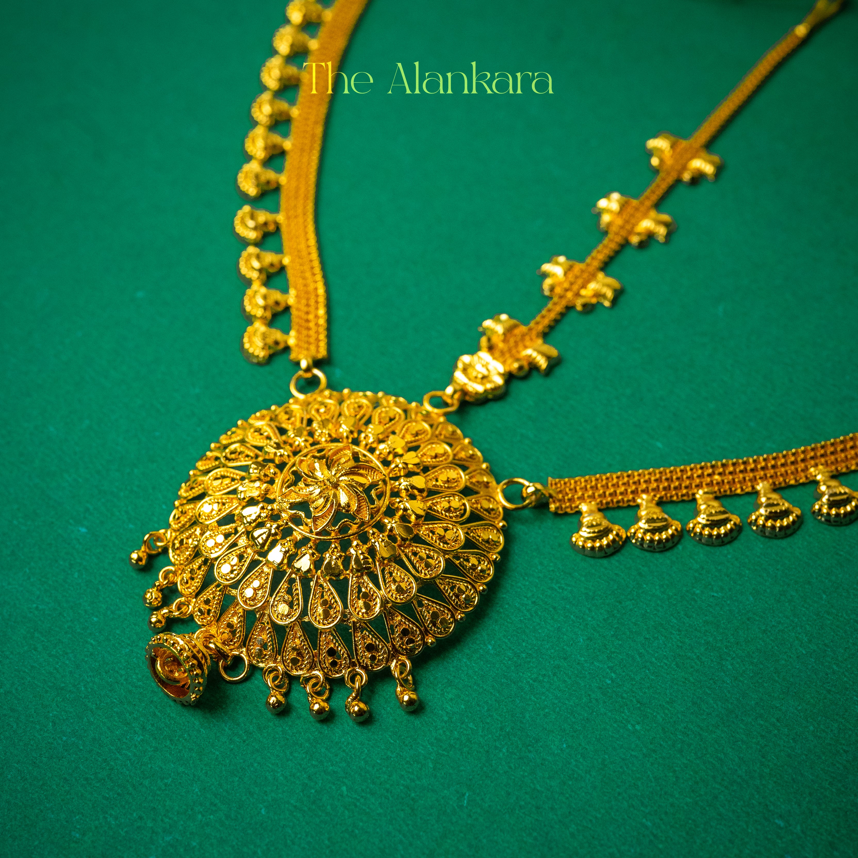 Bridal Shield Design Heavy Tiara Mangtika with Small Jhumka – THE ALANKARA